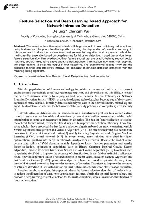 Pdf Feature Selection And Deep Learning Based Approach For Network Intrusion Detection