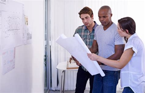 Architecture People And Teamwork With Blueprint In Office For Building Design Remodeling