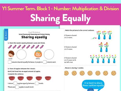 Y1 Summer Term Block 1 Number Multiplication And Division Sharing Equally Teaching Resources