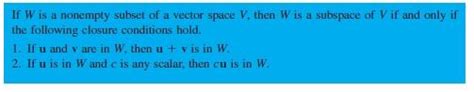 solved if w is a nonempty subset of a vector space v then w