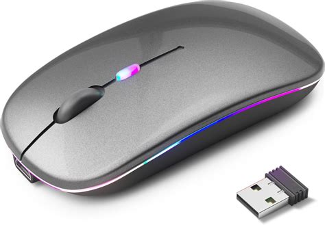 Wireless Bluetooth Mouse Led Dual Mode Rechargeable Silent Slim Laptop Mouse