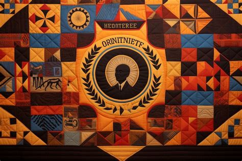 Premium Photo Juneteenth Heritage Quilt With Intricate Generative Ai