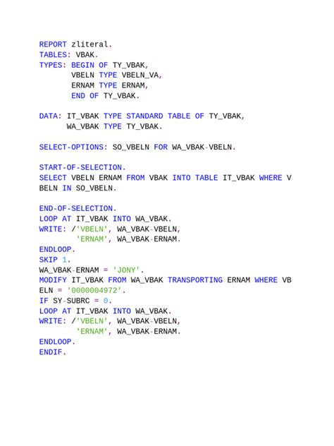 Modify Internal Table Pdf