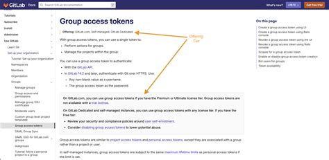 Gitlab Impossible To Enable Group Access Token How To Use Gitlab Gitlab Forum