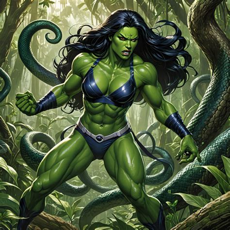 She Hulk Python Peril By Aeazine On Deviantart
