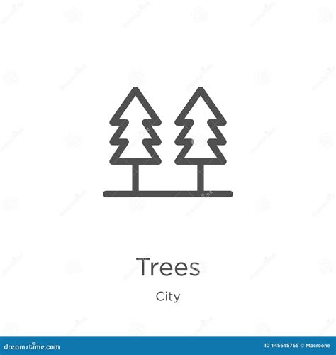 Trees Icon Vector From City Collection Thin Line Trees Outline Icon