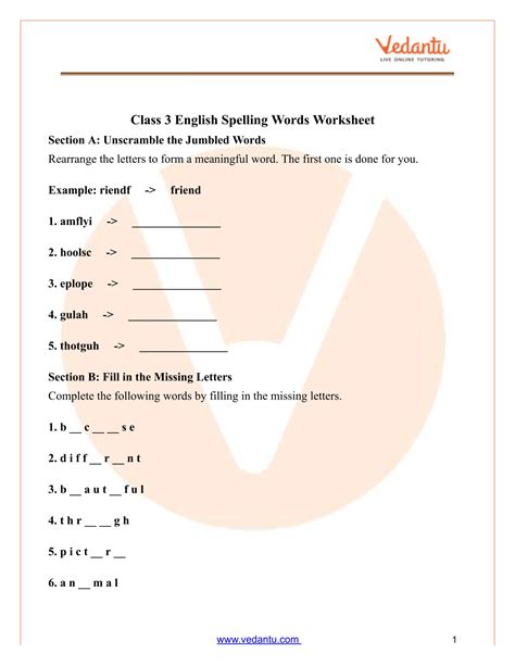 Free Printable Grade 3 Spelling Worksheets Printable Worksheets