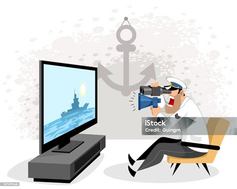 Tv를 시청 하는 선원 3차원 형태에 대한 스톡 벡터 아트 및 기타 이미지 3차원 형태 감시 고독 부정적인 감정 표현 Istock