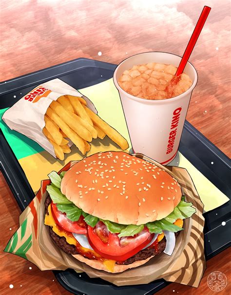 Ooranokohaku Burger King Original Highres Artist Logo Burger