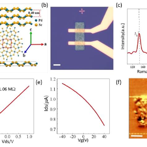A Top And Side Views Of Isolated Pdse2 Monolayer Exfoliated From The