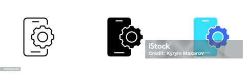 전화 설정 줄 아이콘입니다 기어 제어판 조정 구성 사용자 정의 수정 수리 서비스 센터 고장 시스템 오류 선에 있는 벡터 아이콘