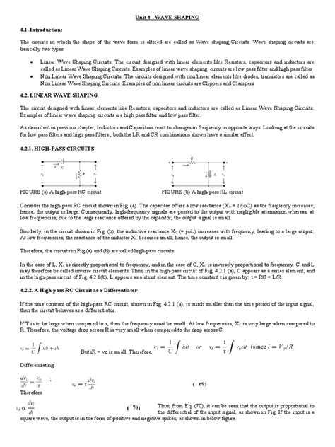 Unit 4 Editted Wave Shaping Linear And Non Linear Download Free Pdf