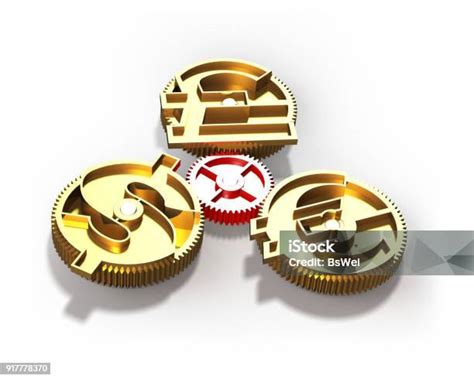 황금 달러 표시 파운드 유로 기호 3 차원 일러스트 레이 션과 기어 0명에 대한 스톡 사진 및 기타 이미지 0명 개념 경제 Istock