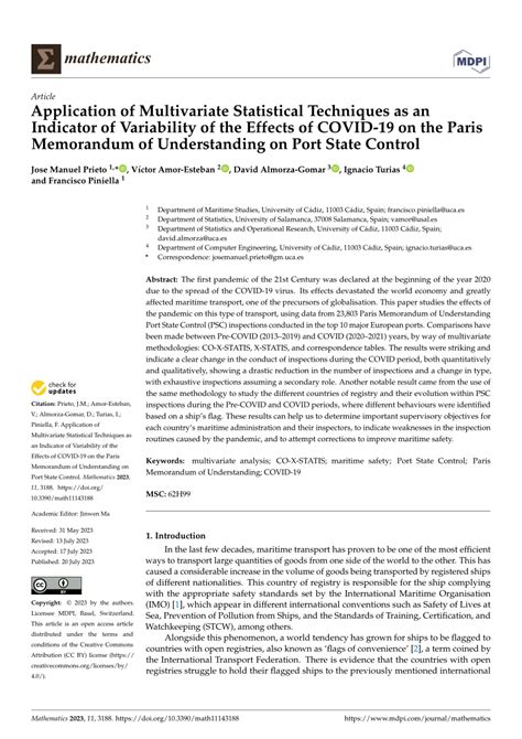 Pdf Application Of Multivariate Statistical Techniques As An