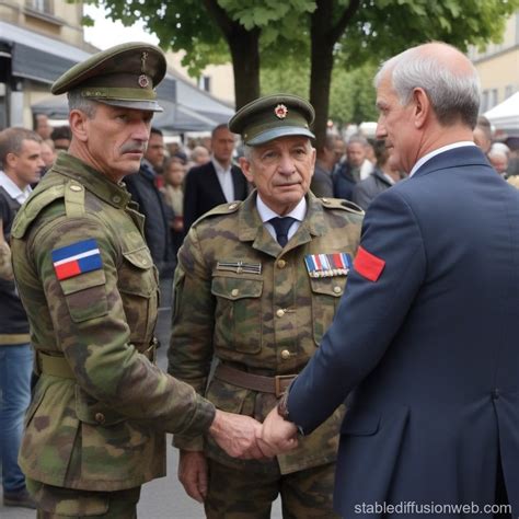 Soldiers Pass Through Busy Market Stable Diffusion Online