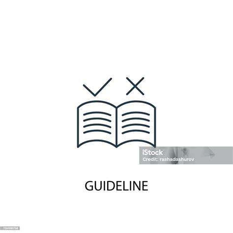 지침 개념 라인 아이콘입니다 간단한 요소 그림입니다 지침 개념 개요 기호 디자인입니다 웹 및 모바일 Ui Ux에 사용할 수 있습니다 개념에 대한 스톡 벡터 아트 및 기타