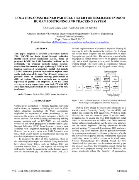 pdf location constrained particle filter for rssi based indoor human