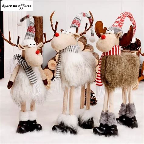 Выдвижная Рождественская кукла олень Рождественское украшение фигурка на новый год игрушки
