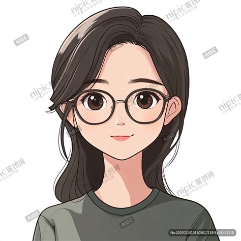 Ai创作图头像插画定制 微信头像插画 卡通戴眼镜的女生 戴眼镜女孩插画 戴眼镜q版女孩 卡通插画人物立绘 人物微信卡通头像 头像约稿 卡通年轻营养专家头像 Q版头像插画 眼镜女孩插画 Q版讲师