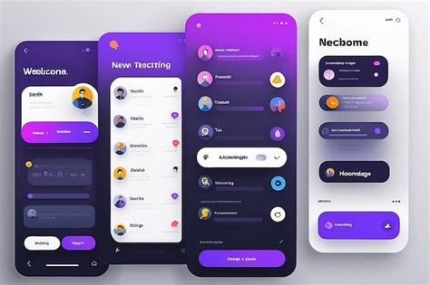 Дизайн пользовательского интерфейса мобильного приложения Ux Gui Set с регистрацией окна