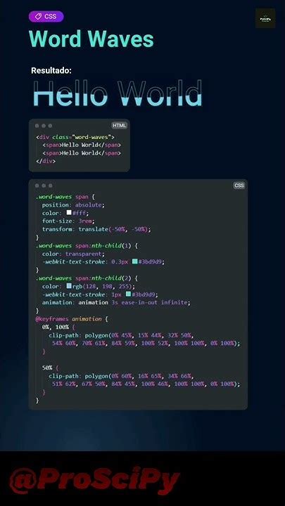 Word Waves Using Html And Css Proscipy Shorts Youtube