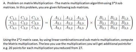Solved A Problem On Matrix Multiplication The Matrix Chegg Com
