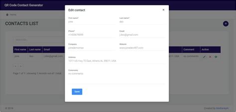 QR Code Contact Generator PHP Script By Mediarayek Codester