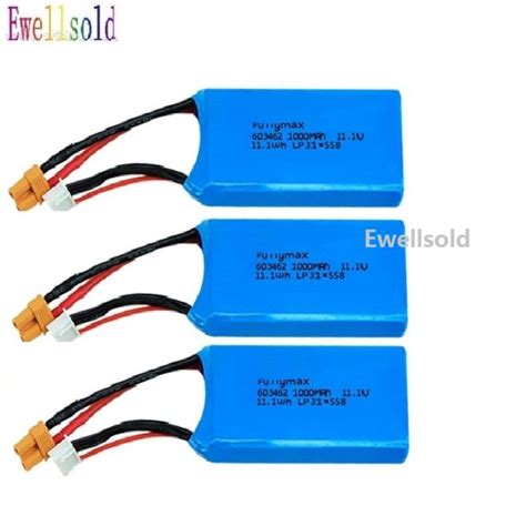 11 1v 1000mah Lipo Xk X450 Fpv Rc Spare Parts Accessories Replace Rechargeable Battery 1 3pcs