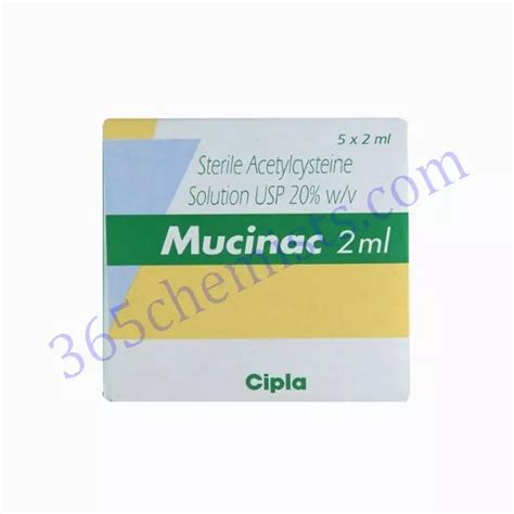 Mucinac 20 Injection 2ml Acetylcysteine Usa Fast Delivery