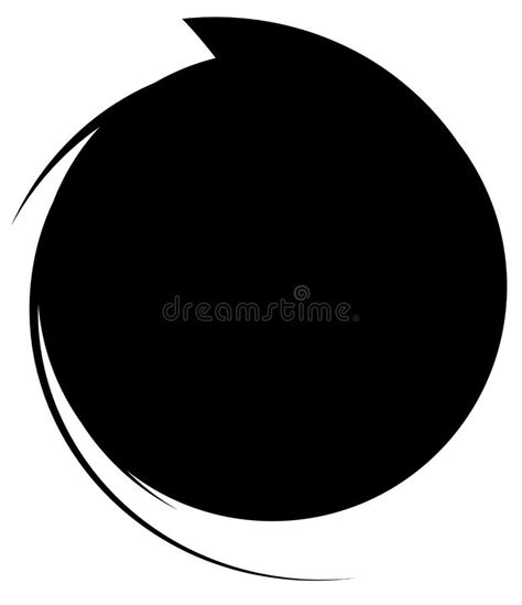 Circle With Dynamic Swoosh Line Frame Monochrome Circular Element Stock Vector Illustration