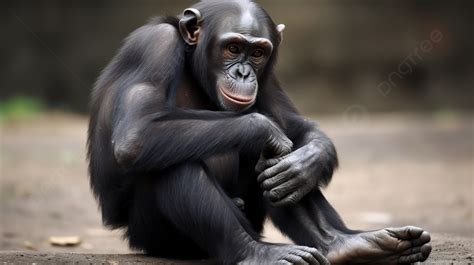 바닥에 앉아있는 검은 침팬지 가렵게 만드는 사진 배경 일러스트 및 사진 무료 다운로드 Pngtree