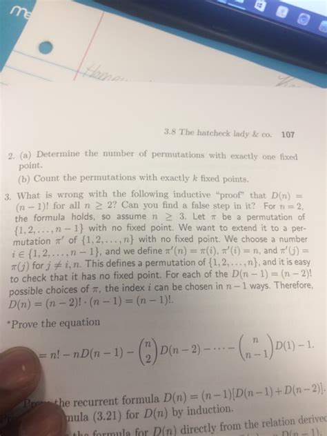 Solved Determine The Number Of Permutations With Exactly One