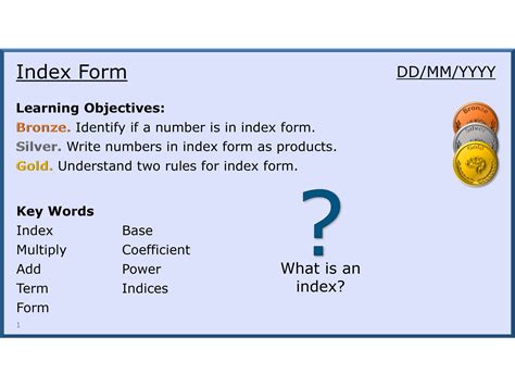 Algebra Index Form Teaching Resources