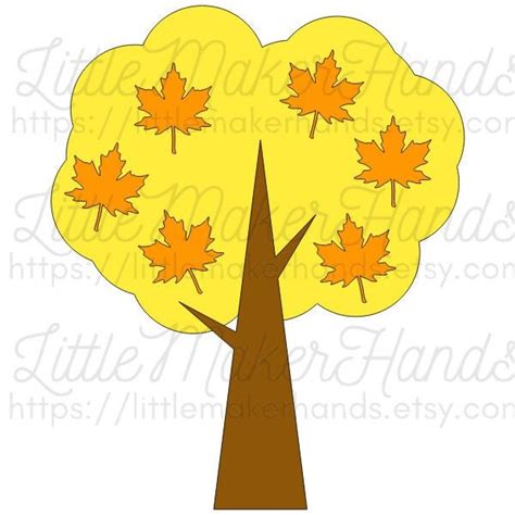 Fall Tree SVG Fall Tree Craft Fall Tree Cut File Weekend Craft Prebabe Craft Etsy
