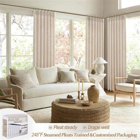 Cortinas Plisadas De Lino 102 Para Ventanas Grandes Filtrado De Luz