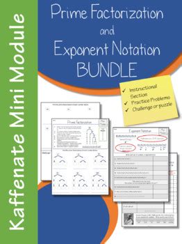 Prime Factorization And Exponent Notation Mini Module BUNDLE TpT