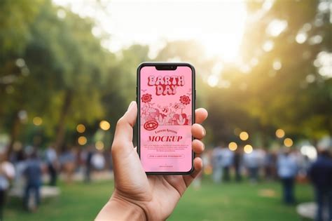 View Of Person Holding And Using Smartphone With Mock Up Screen Premium AI Generated PSD