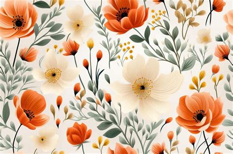 Бесшовный цветочный узор с розовыми анемонами Векторная иллюстрация Премиум векторы