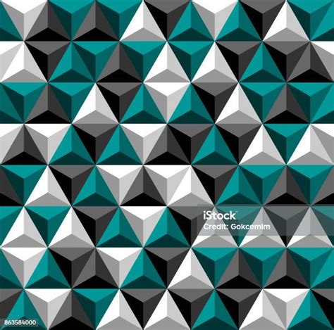 원활한 3d 삼각형 패턴 추상 화이트 블루 회색 기하학적 배경입니다 0명에 대한 스톡 벡터 아트 및 기타 이미지 0명 3차원 형태 그래픽 프린트 Istock