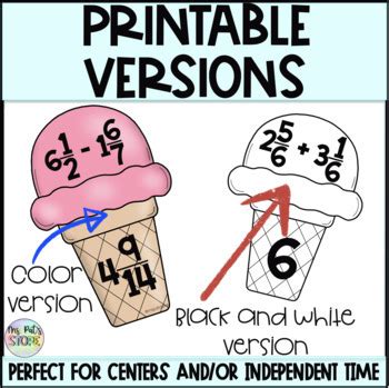 Adding And Subtracting Mixed Numbers Matching Activity By Ms Pat Store