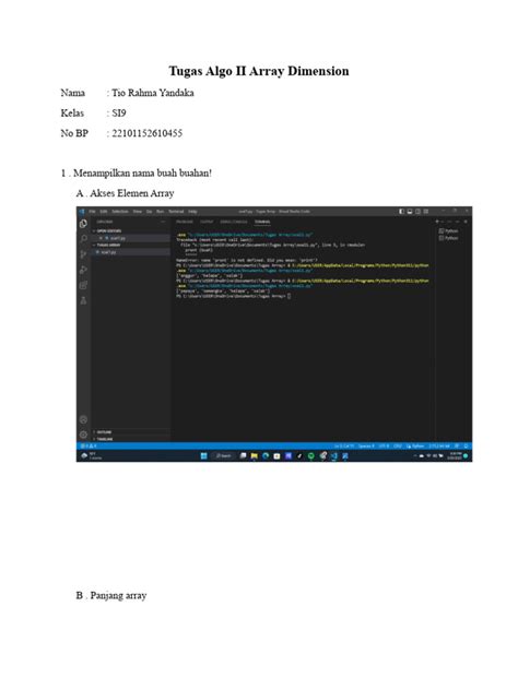 Tugas Algo Ii Array Dimension Pdf