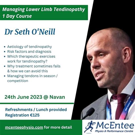 Barry Mcentee On Linkedin Upcoming In Person Tendon Masterclass With Dr Seth Oneill In June…