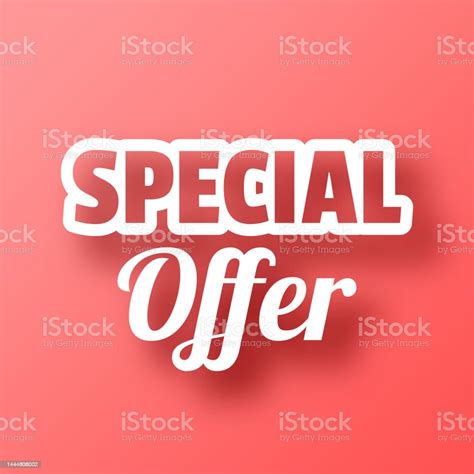 Special Offer Icon On Red Background With Shadow Stock Illustration