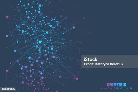 구조 분자 및 통신 Dna 원자 뉴런 설계를 위한 과학적 개념 점으로 연결된 선 의료 기술 화학 과학 배경 벡터 그림입니다 3차원 형태에 대한 스톡 벡터 아트 및 기타