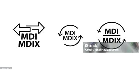 Mdi Mdix Icon Medium Dependent Interface Vector Illustration Stock