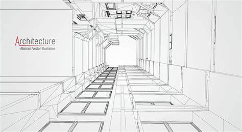 Urban Wireframe A Contemporary Illustration Of Architectural Cad