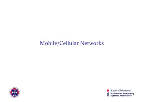Mobile Cellular Networks Overview