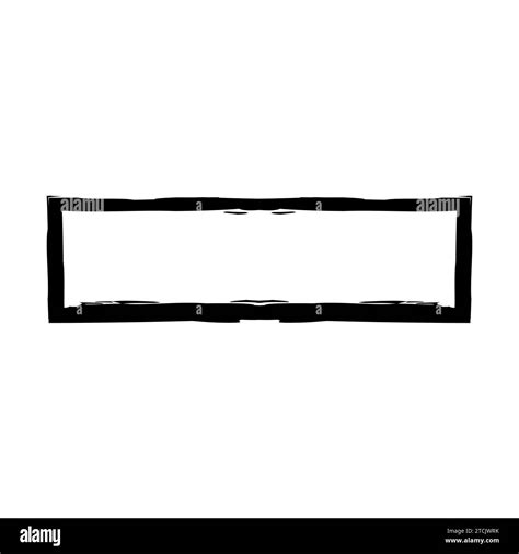 Grunge Rectangular Frame Stamp Ink Empty Black Box Rectangular Border