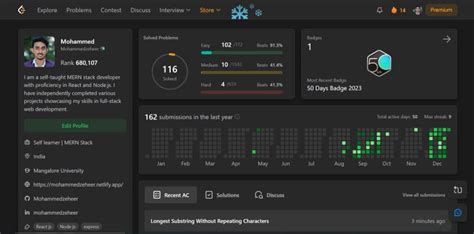 Achieved 100 Leetcode Problems Mohammed Posted On The Topic Linkedin