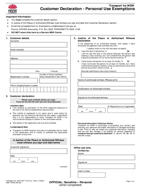 Statutory Declaration Nsw Form Printable
